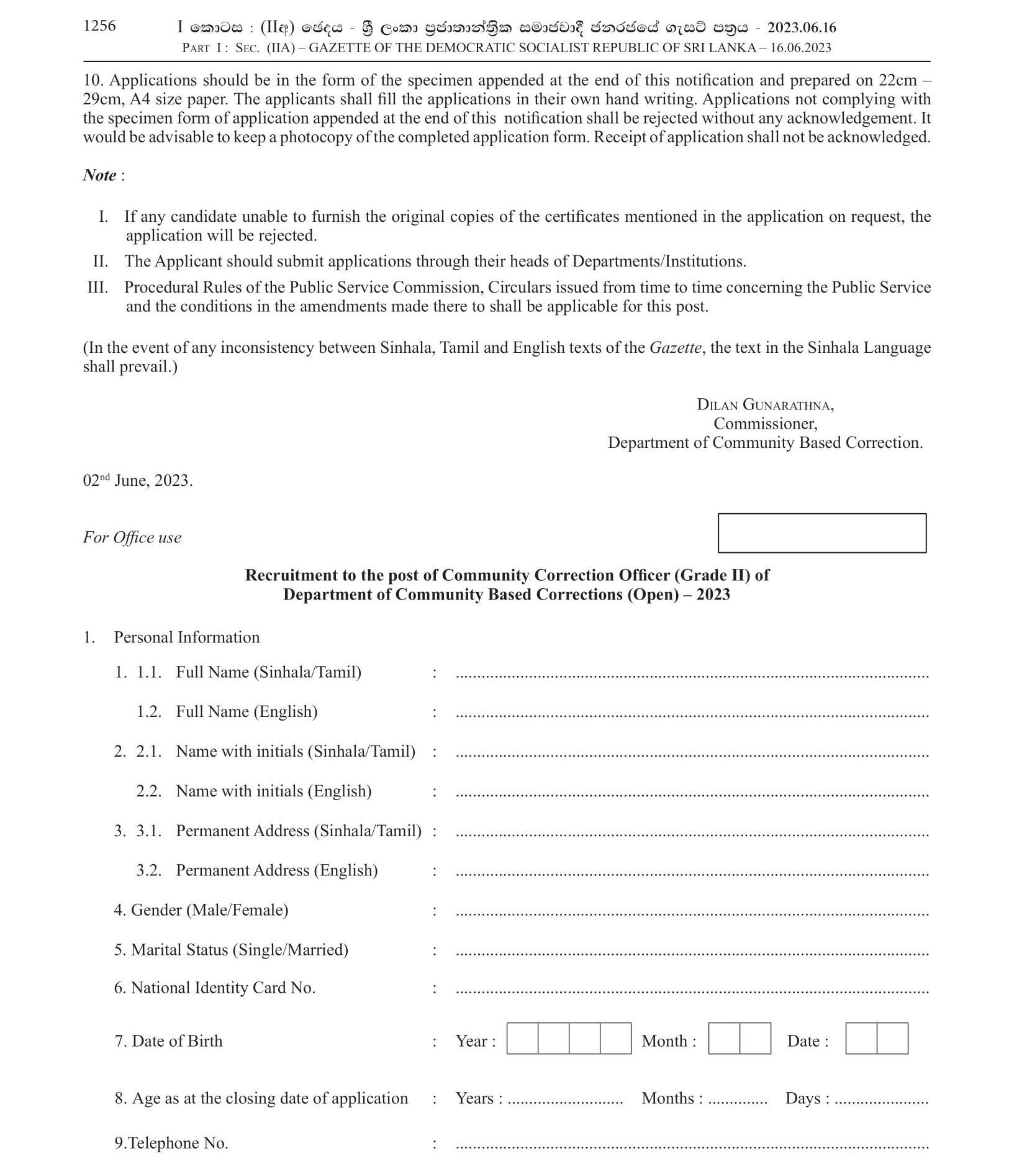 Community Correction Officer (Open) - Department of Community Based ...