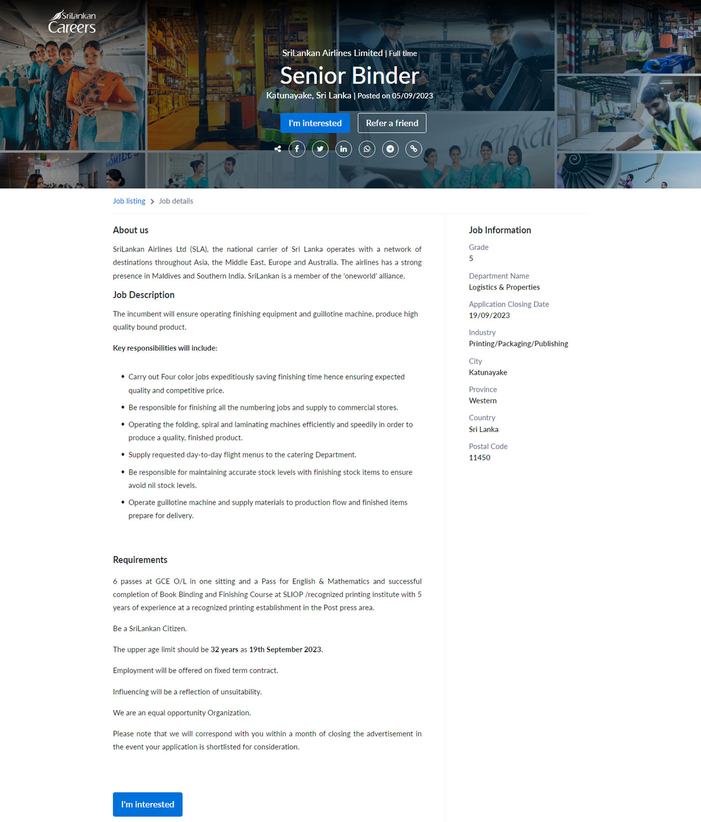 Printing Supervisor, Senior Binder, Printing Officer (Press ...