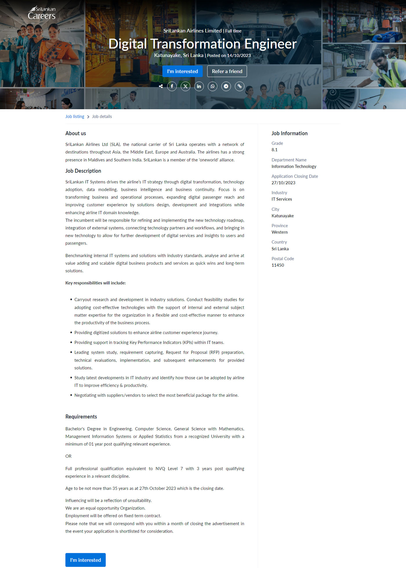 System Engineer, IT Governance & Business Continuity Specialist, Digital Transformation Engineer ...