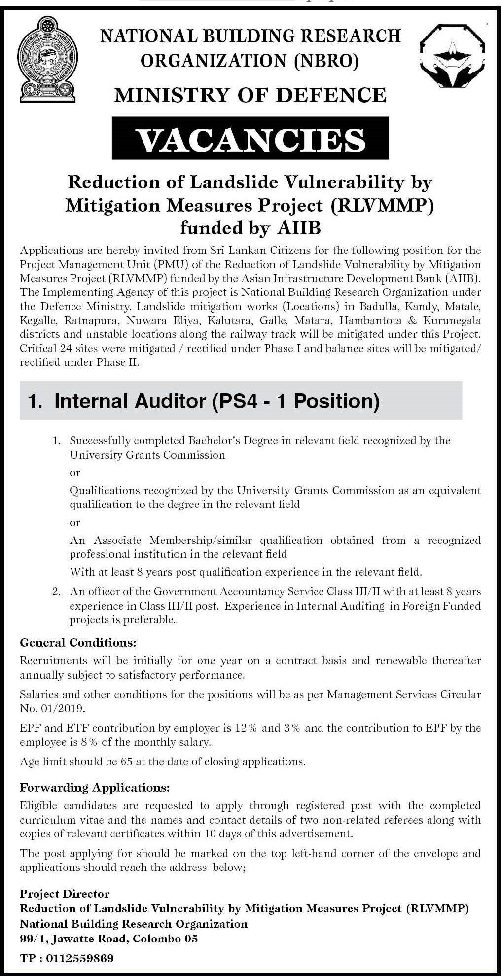 Internal Auditor - National Building Research Organization