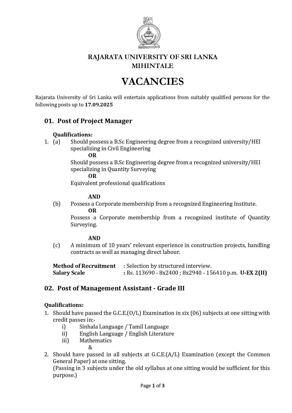 Management Assistant, Project Manager, Assistant Farm Manager ...