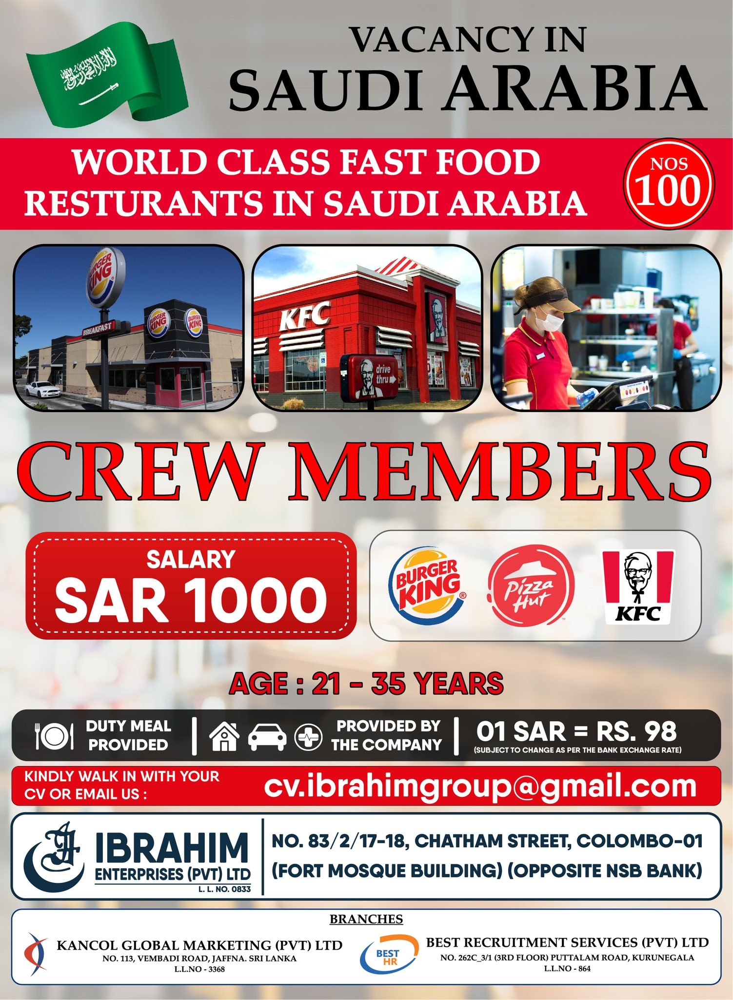 Crew Members - Saudi Arabia - Ibrahim Enterprises (Pvt) Ltd