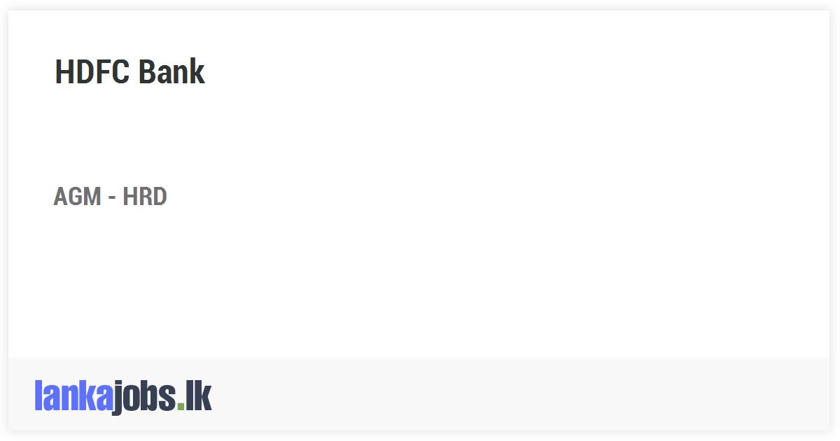 AGM - HRD - HDFC Bank