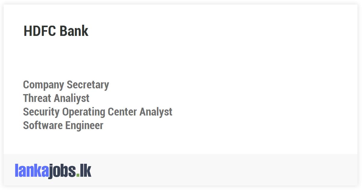 Company Secretary, Threat Analiyst, Security Operating Center Analyst ...