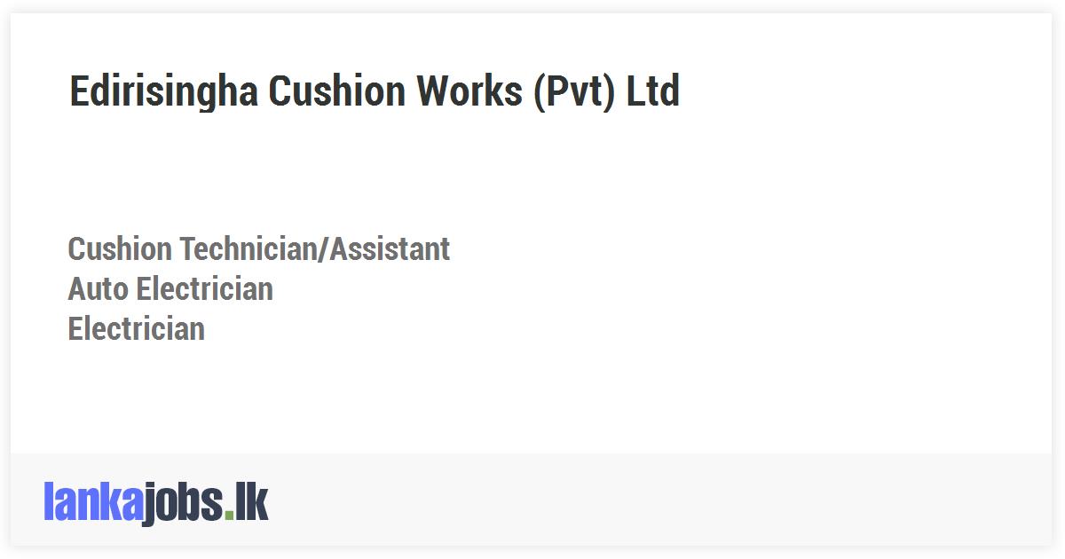 Cushion Technician/Assistant, Auto Electrician, Electrician ...