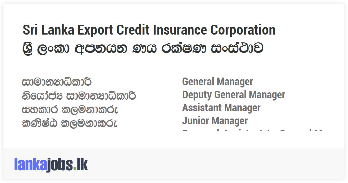 General Manager, Deputy General Manager, Assistant Manager - Sri Lanka ...