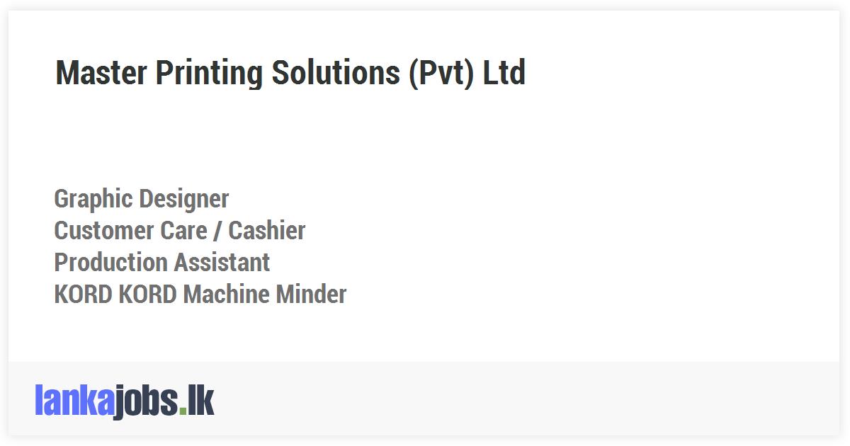 Graphic Designer, Customer Care / Cashier, Production Assistant ...