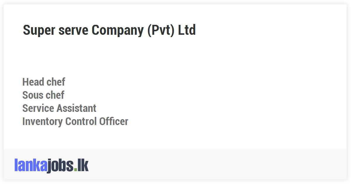 Head chef, Sous chef, Service Assistant, Inventory Control Officer ...