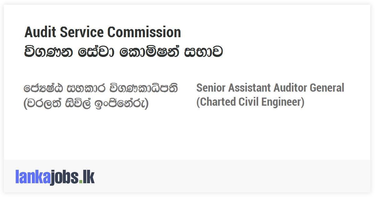 Senior Assistant Auditor General (Charted Civil Engineer) - Audit ...