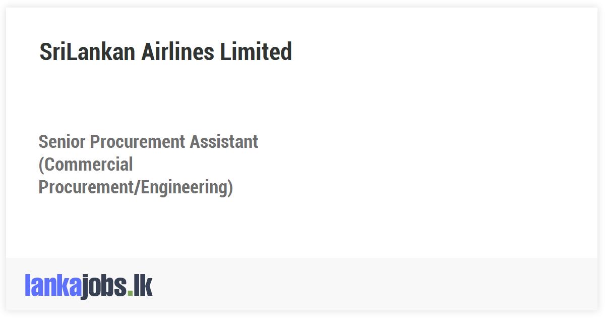 Senior Procurement Assistant (Commercial Procurement/Engineering ...