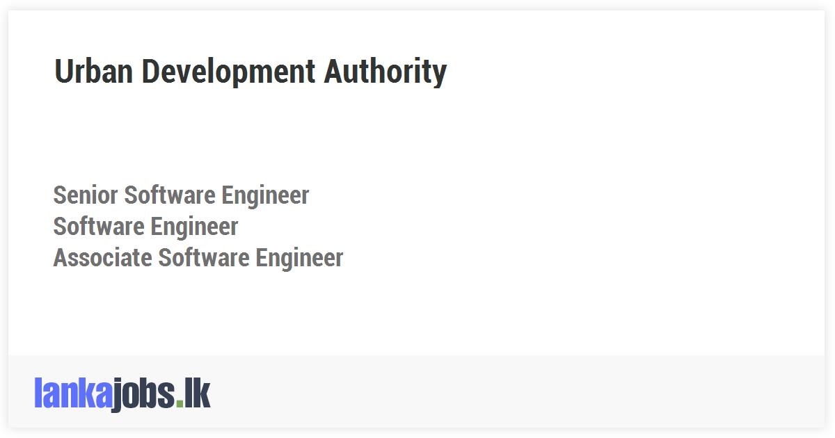 Senior Software Engineer, Software Engineer, Associate Software Engineer - Urban Development ...