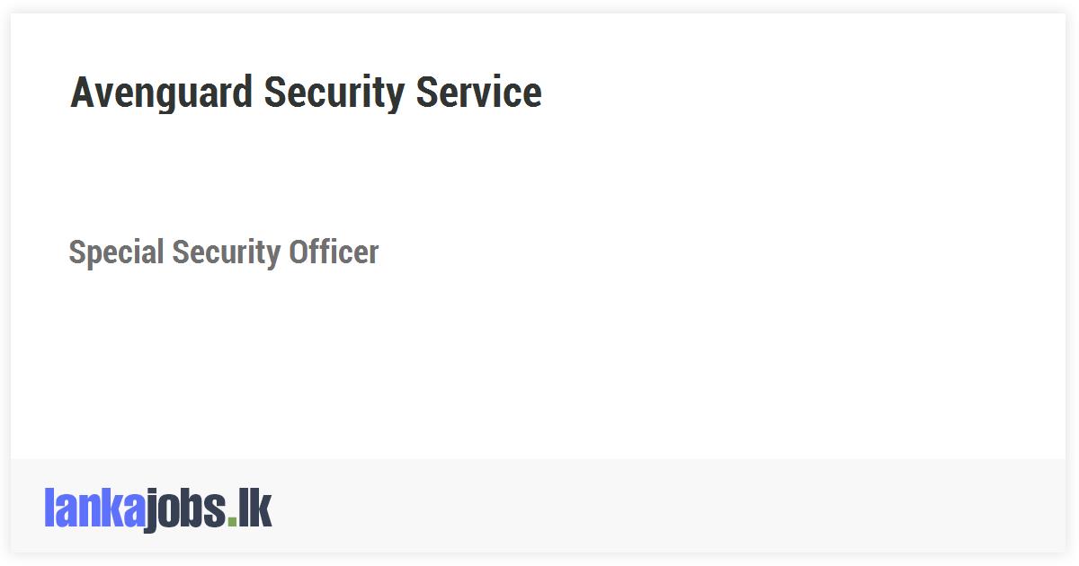 Special Security Officer - Avenguard Security Service